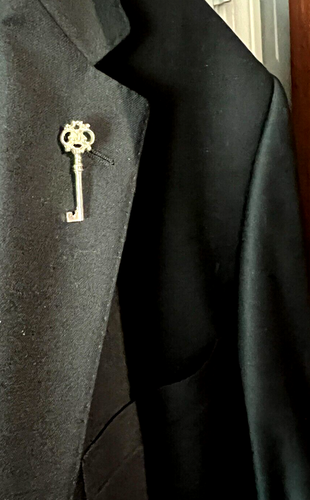 SILVER KEY PIN BROOCH Real Estate Jacket pin. | eBay