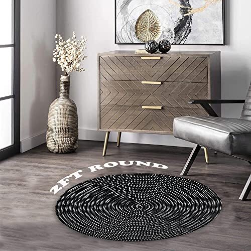 Hand Woven Round Area Rugs Living Room Bedroom Study Computer Chair ...