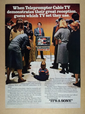 1977 Sony Trinitron Television TelePrompTer Cable TV Use vintage print ...