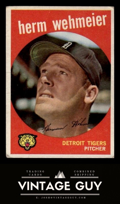 1959 Topps #421 Herm Wehmeier Vintage Detroit Tigers Baseball Card | eBay