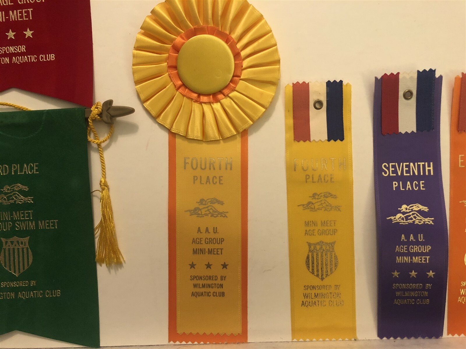 1974 1975 Wilmington Aquatic Club Mini-Meet Ribbons Banners Swimming ...