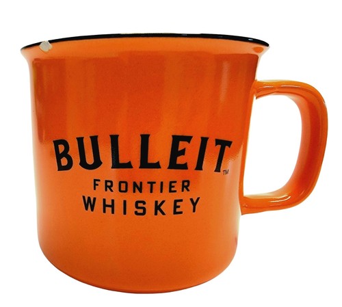 BULLEIT FRONTIER WHISKEY BOURBON CERAMIC ORANGE MUG CUP | eBay
