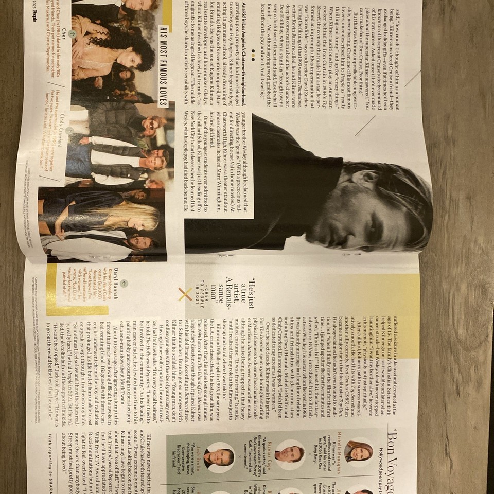 People 2025 magazine VAL KILMER Anjelica Huston AARON CARTER Brandon ...