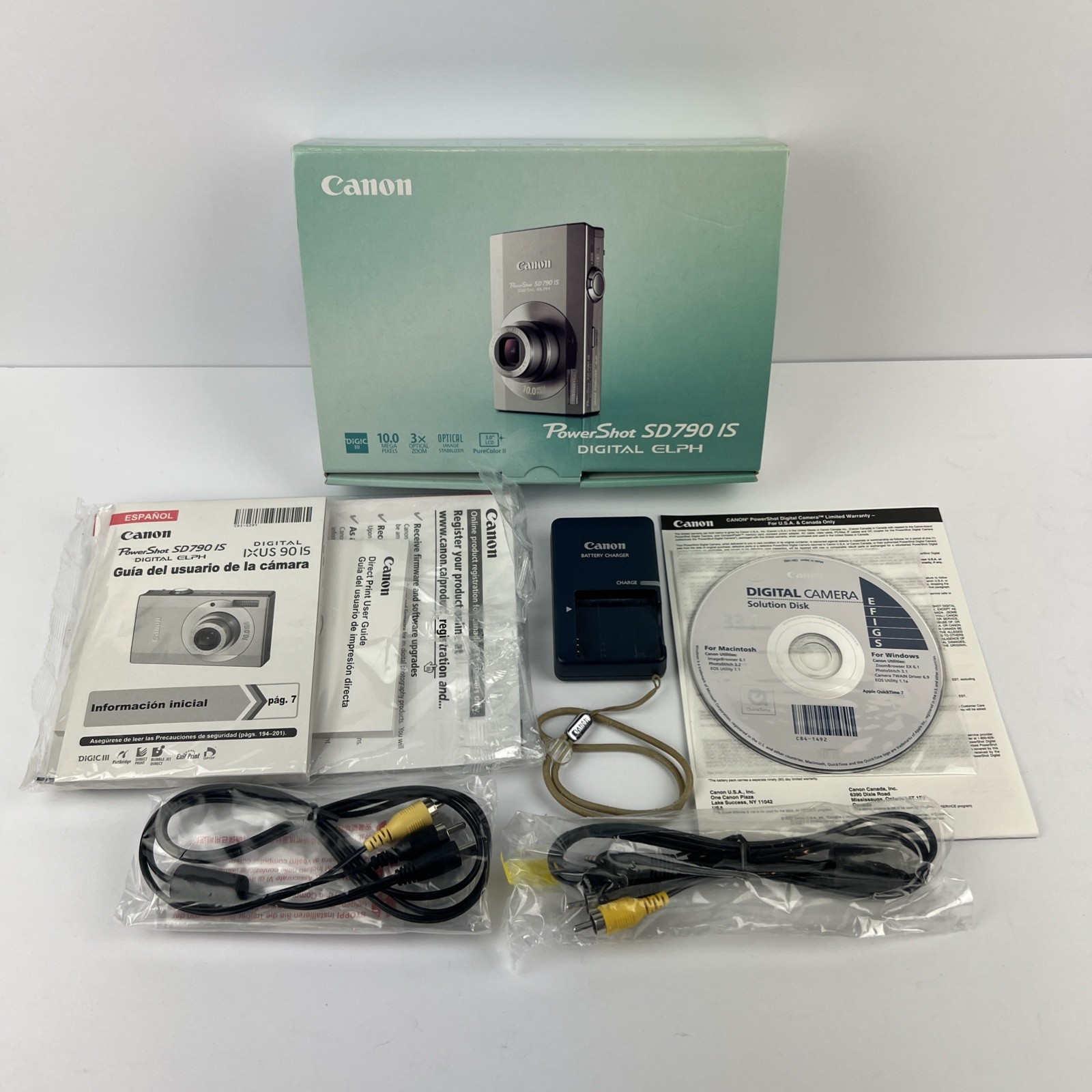 Canon Powershot SD790 Is Cables BOX & PAPERWORK ONLY (NO CAMERA) | eBay