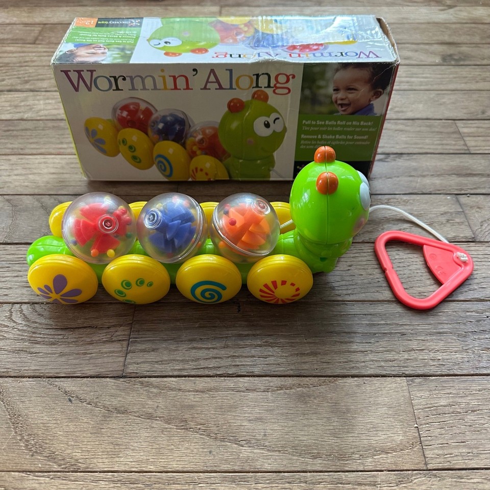 Discovery Toys Wormin Along Pull Toy Toddler Caterpillar Rolling Sound ...