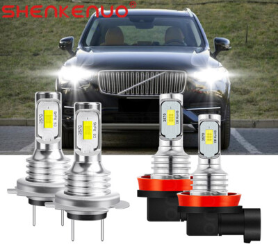 For Volvo XC90 2003-2014 4X 6000K Front LED Headlight Bulbs High Low ...