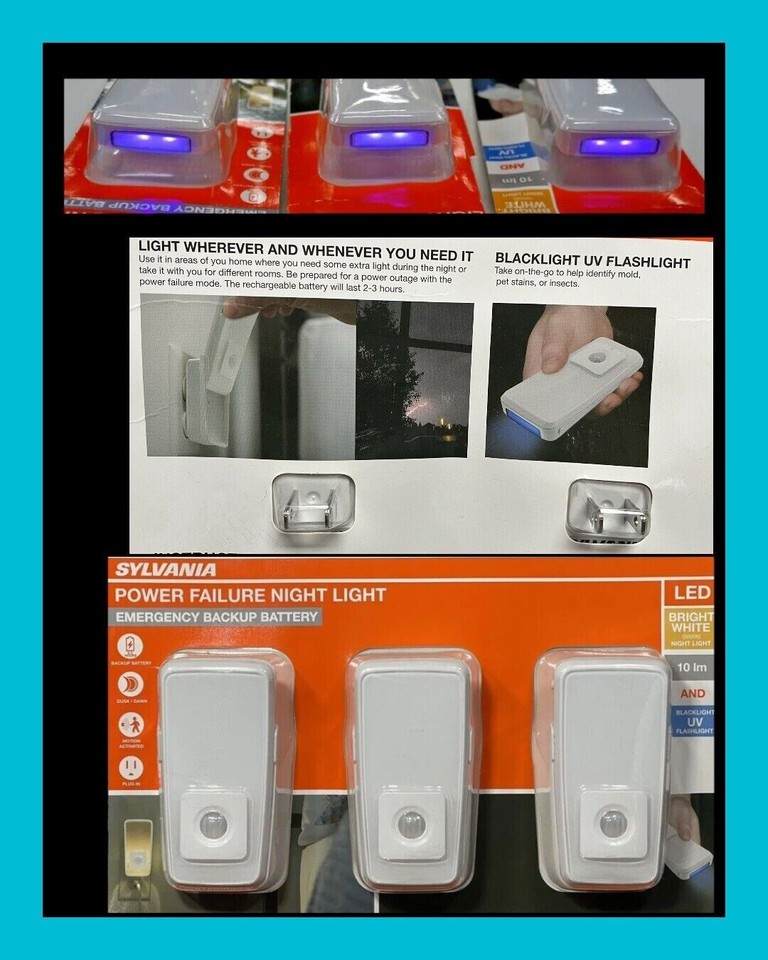 Power Failure LED Night Lights Emergency Backup Motion Activated 3 pack ...