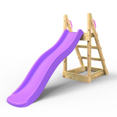 Rebo Free Standing Garden Wave Slide with Wooden Platform 6ft Slide ...