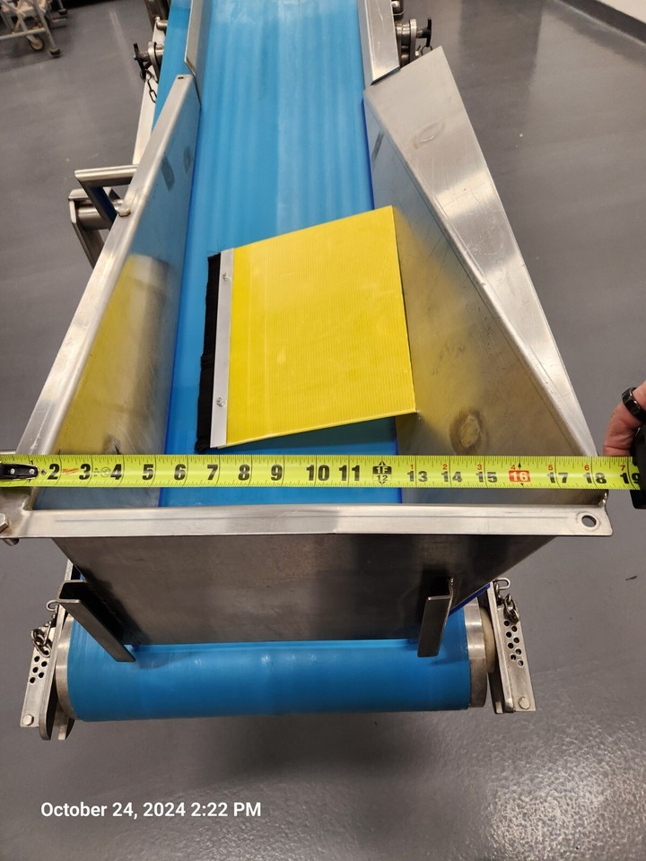 Industrial SS Incline Conveyor, Sani Wash-Down, Drum Motor, Mobile, *W ...