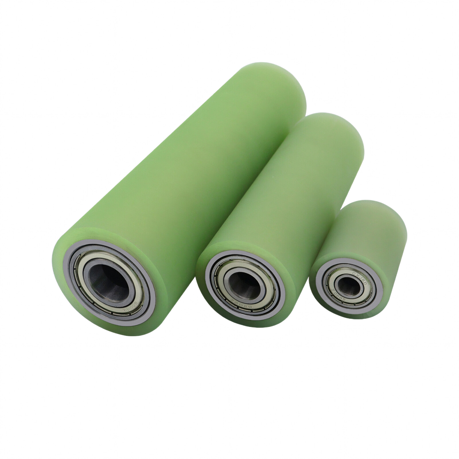 PU Polyurethane Steel Core Roller With Two Bearing Guiding Wheel Flat ...