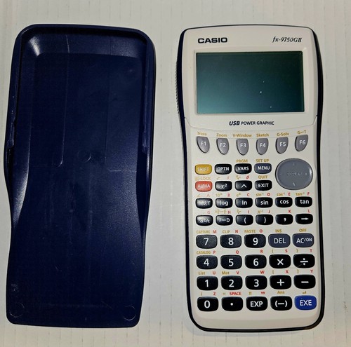Casio fx-9750GII White/Blue Handheld USB Power Graphing Scientific ...
