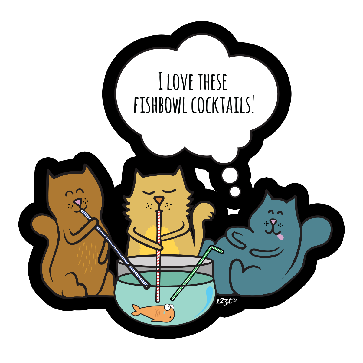 2 x Car Stickers - I Love These Fishbowl ccktails Decal Window Bumper ...