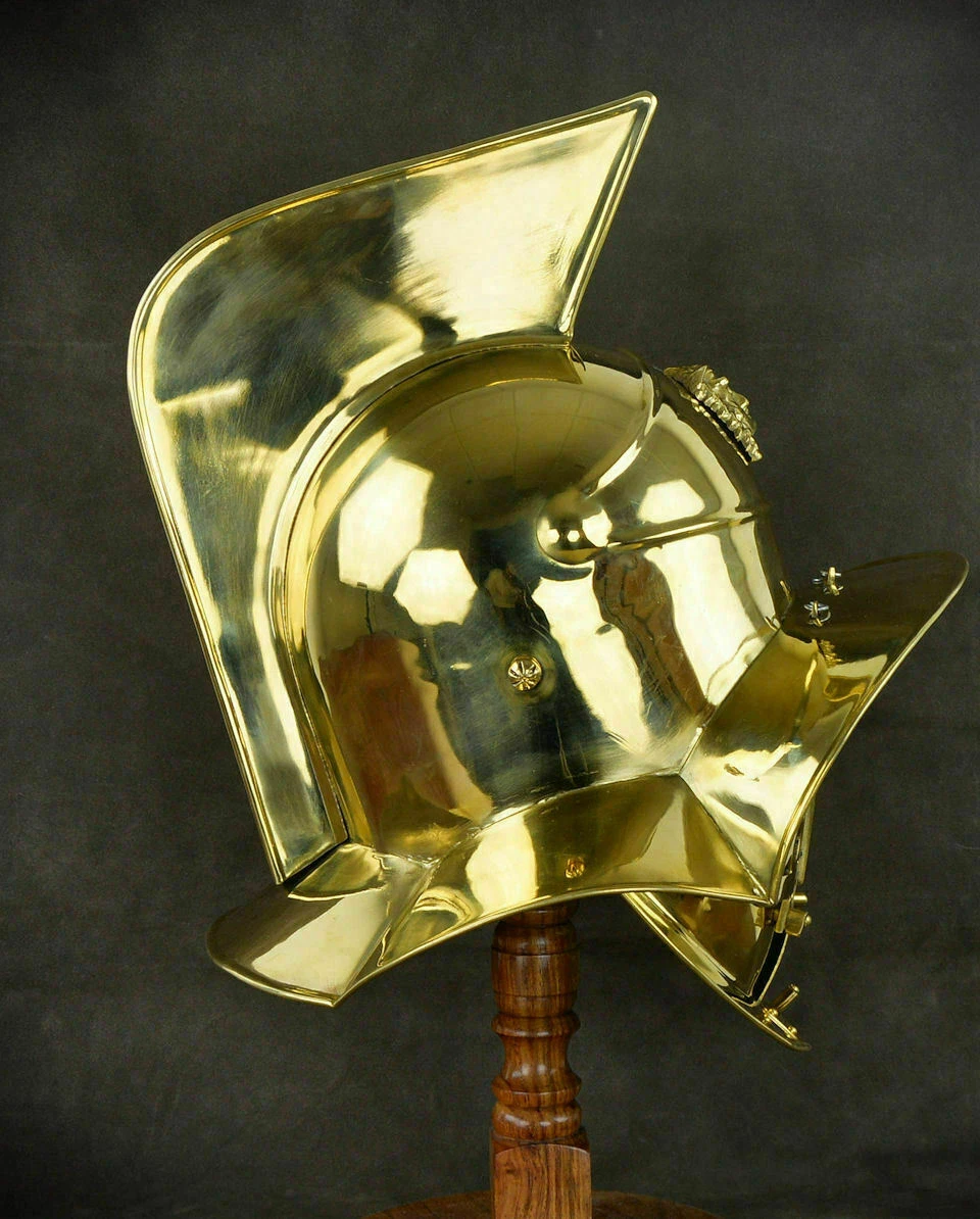 Medieval Gladiator Helmet 18GA SCA LARP Brass Reenactment Armor Helmet ...