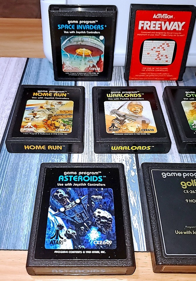 🕹️ 13 LOT Atari 2600 Games E.T. Pac-Man Asteroids Space Invaders Pele's ...