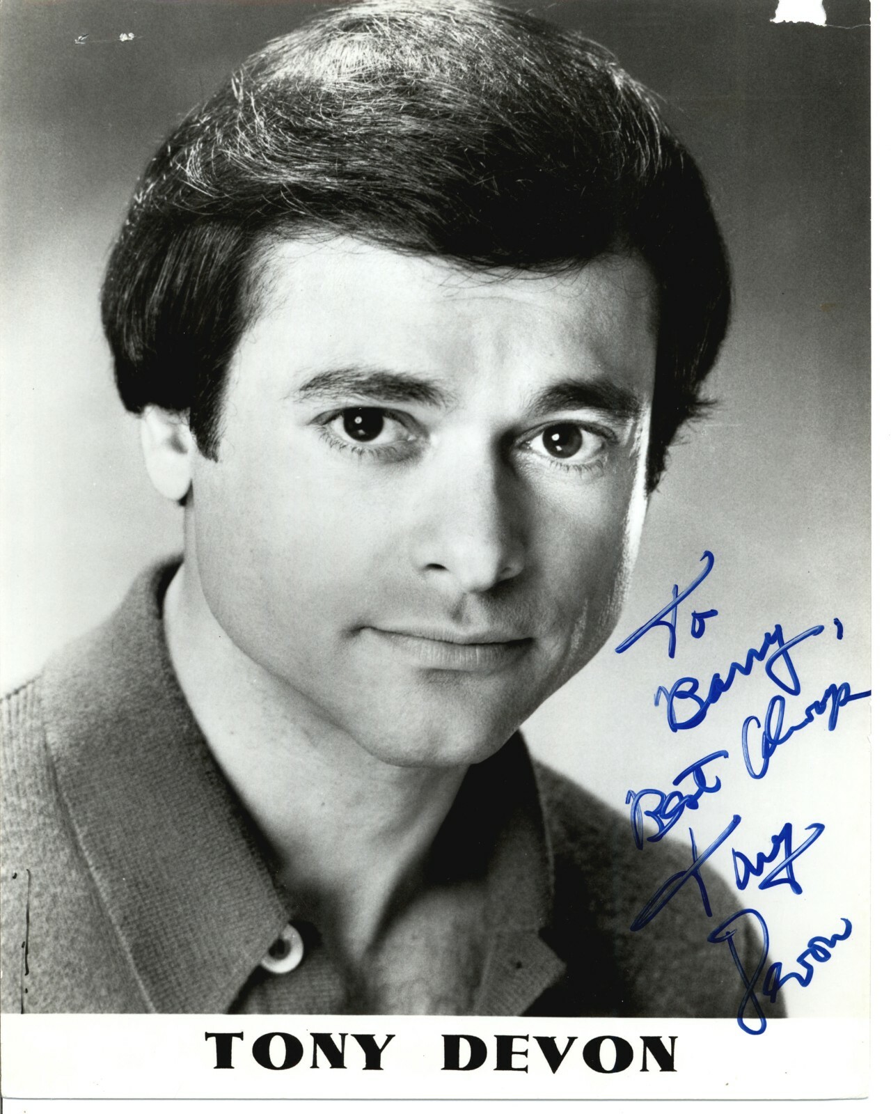 Tony Devon Actor Signed 8x10 Photo Auto | eBay