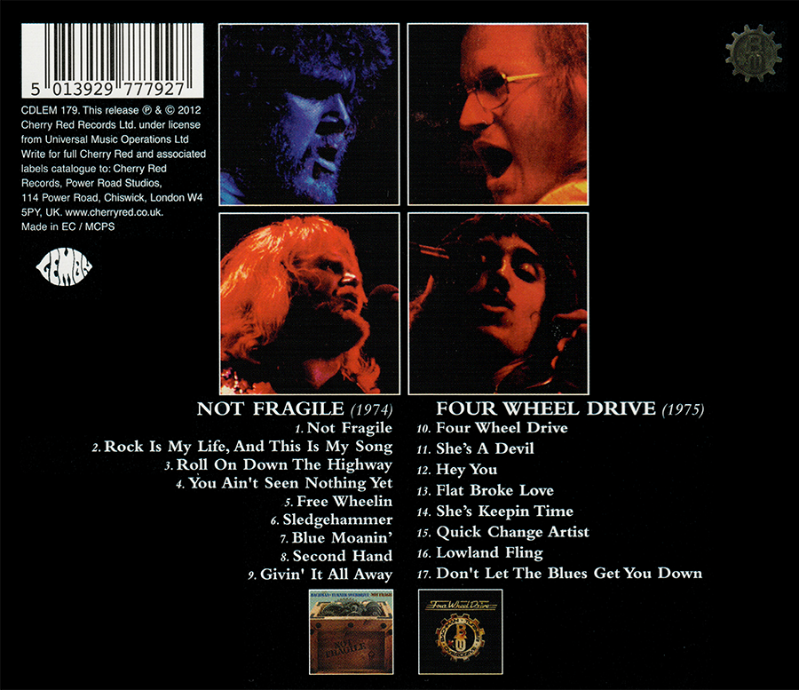 Bachman-Turner Overdrive / BTO ~ Not Fragile / Four Wheel Drive CD 2012 ...