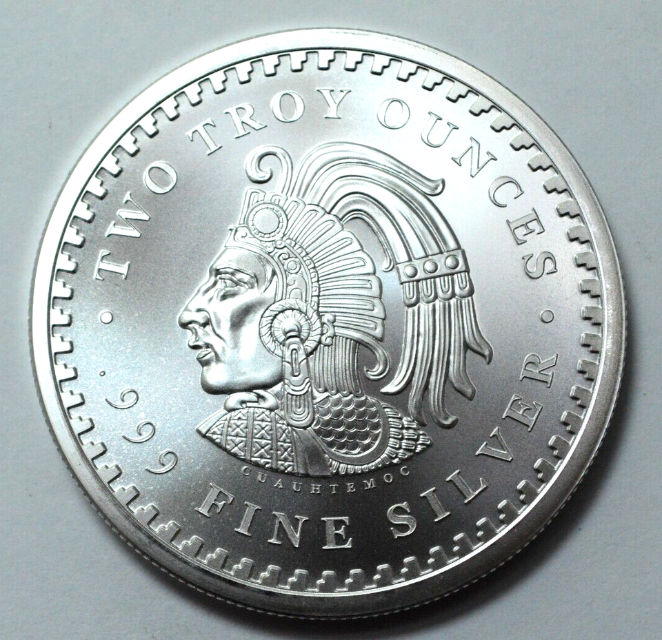 2 Oz 999 Silver Round Aztec Mayan Calendar Collectible Bullion Rare ...