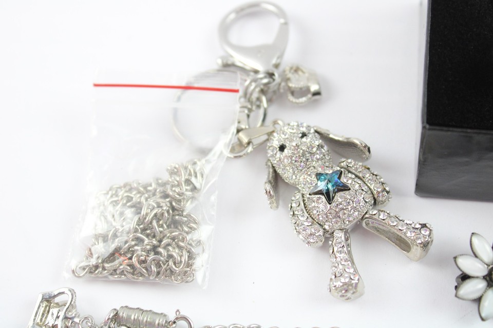 Butler & Wilson Jewellery Silver Tone Keyring Earrings Boxed Signed ...