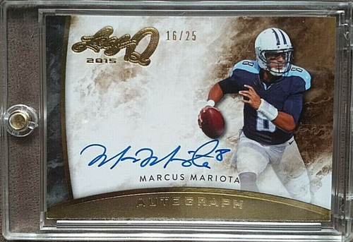 2015 Leaf Q Marcus Mariota Gold Auto Autograph Rookie SP 16/25 w/ Case ...