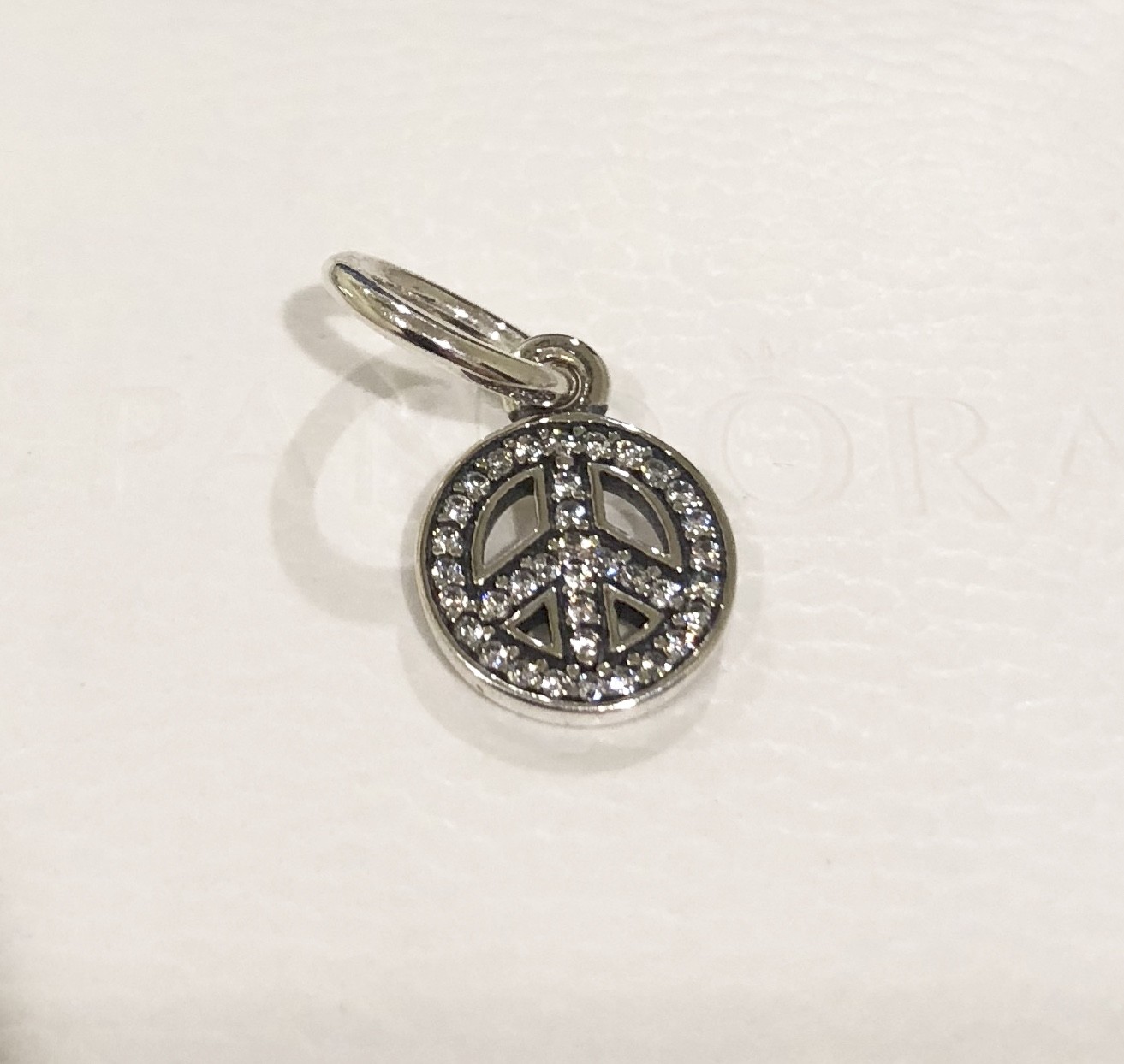 Pandora Symbol of Piece, Peace Sign, Dangle Charm #791308CZ +FREE Gift ...