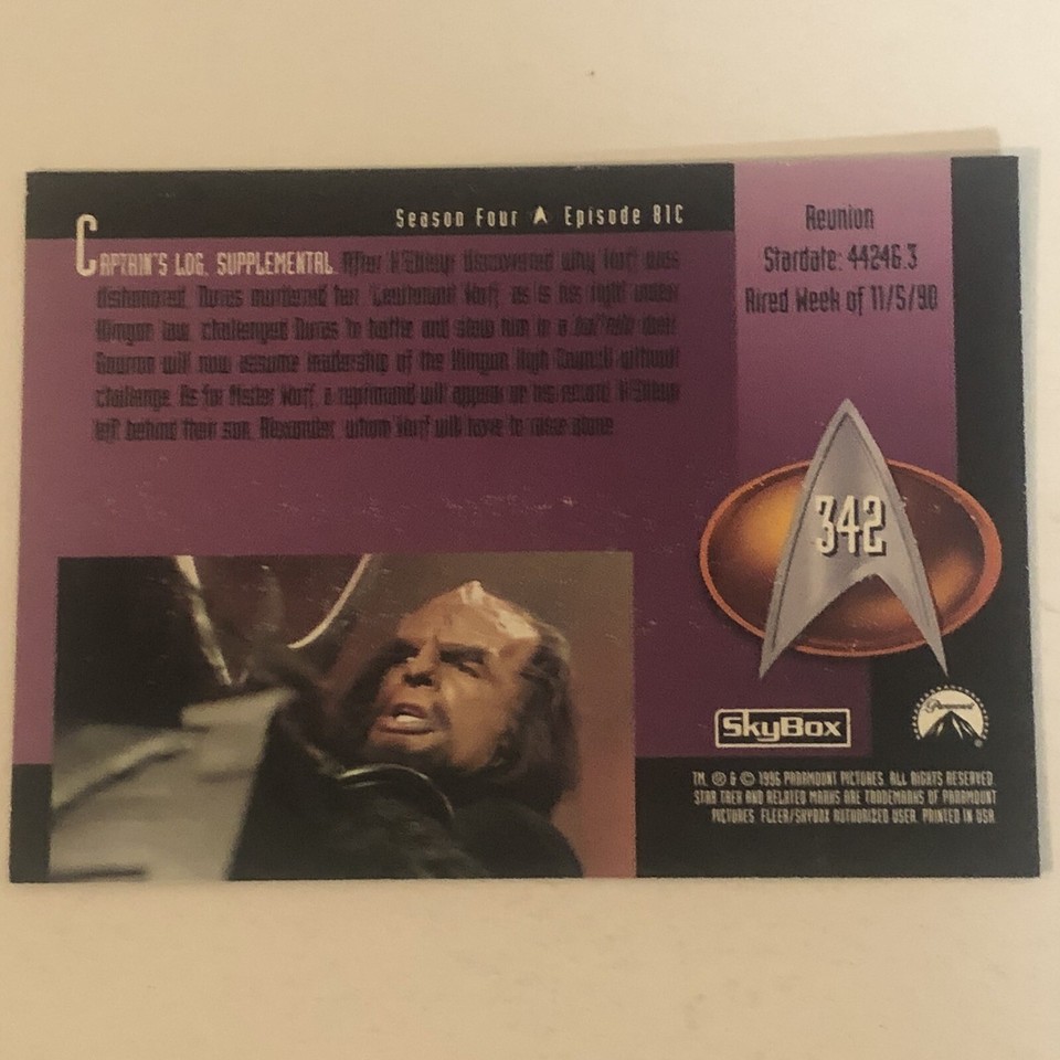 Star Trek The Next Generation Trading Card Season 4 #342 Michael Dorn ...