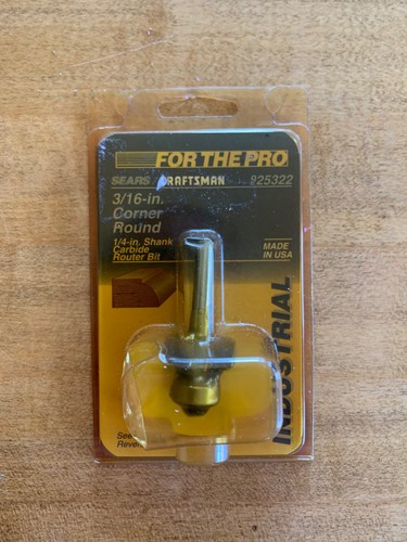 Sears Craftsman Industrial 3/16" Corner Round 1/4" Shank Carbide Router ...