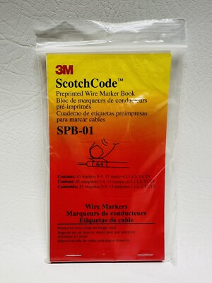 NEW 3M ScotchCode SPB-01 Preprinted Wire Marker Book | eBay