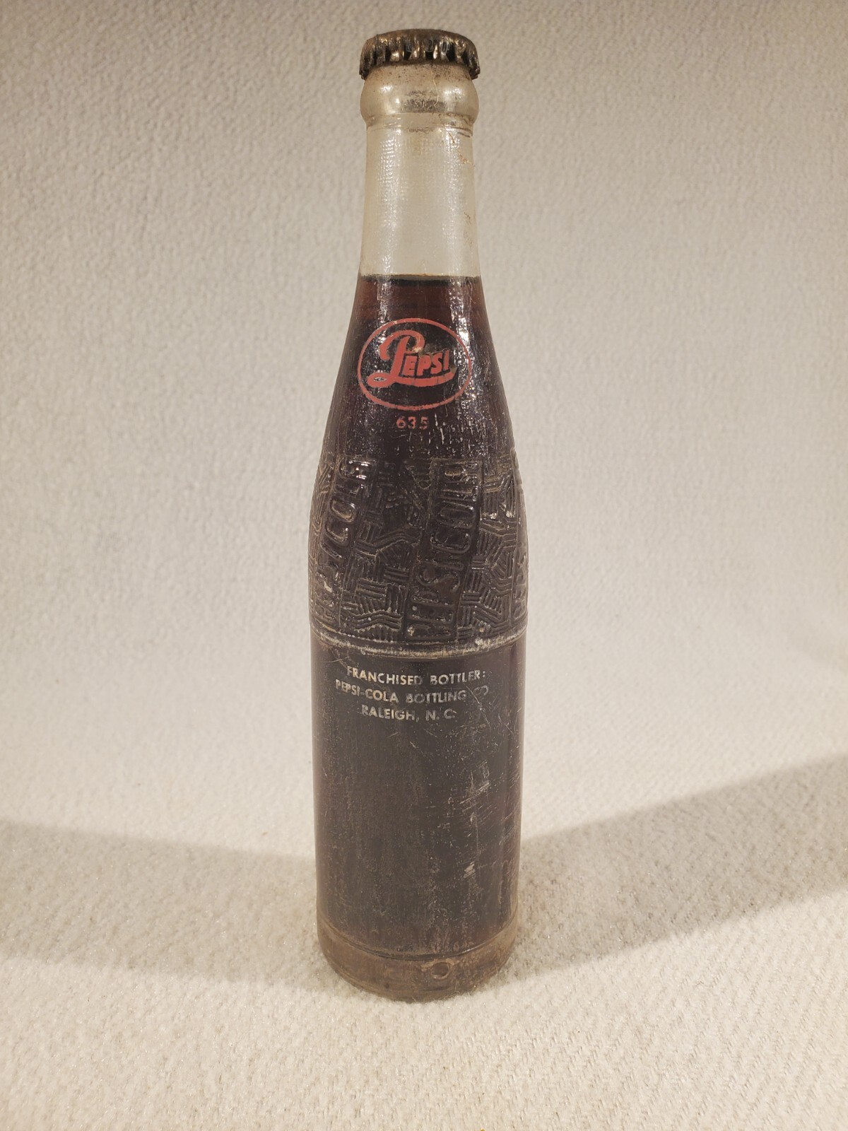 Vtg Full 10 Oz. 1950’s Pepsi Cola Soda Bottle, Raleigh North Carolina ...