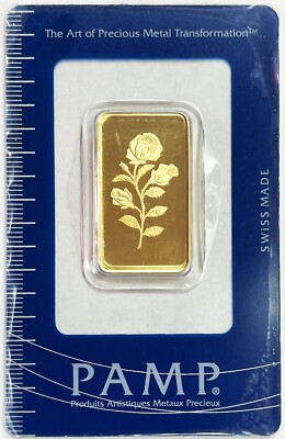 SWISS GOLD PAMP 20 GRAMS 999.9 FINE ROSE SEALED BAR IN ASSAY CARD | eBay