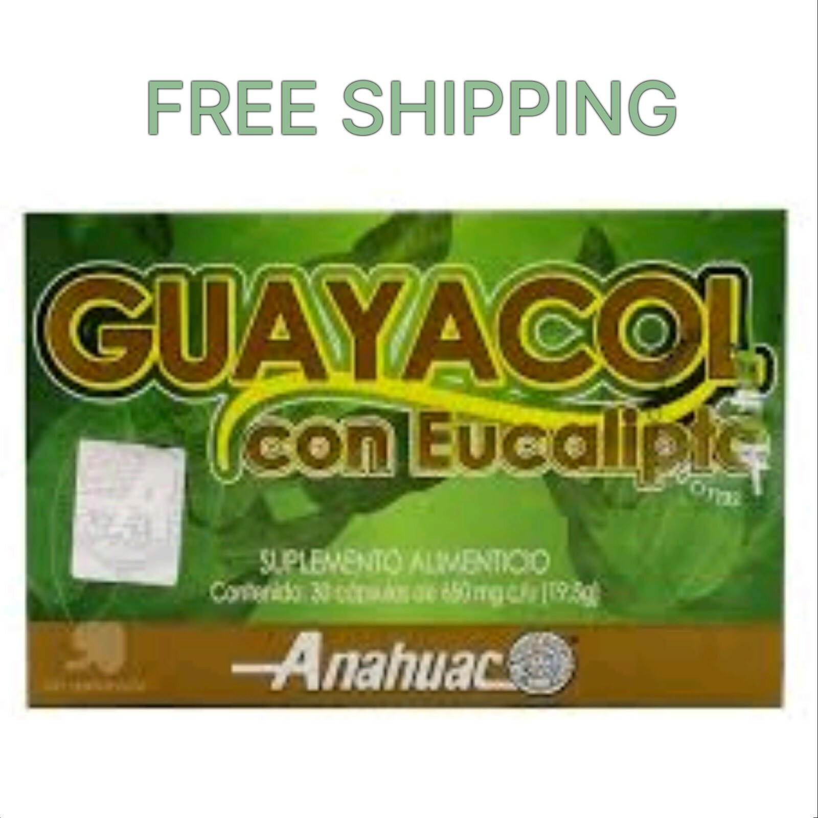 GUAYACOL CON EUCALIPTO GUAYACOL WITH EUCALYPTUS SUPPLEMENT 30 CAPSULES ...