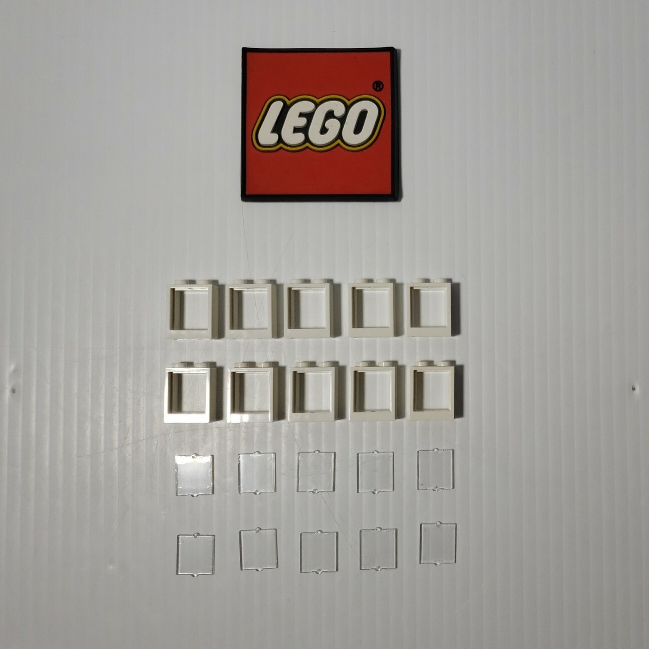 LEGO Window & Glass 1 X 2 X 2 Flat Front WHITE FRAME (x10ea) 60592 ...