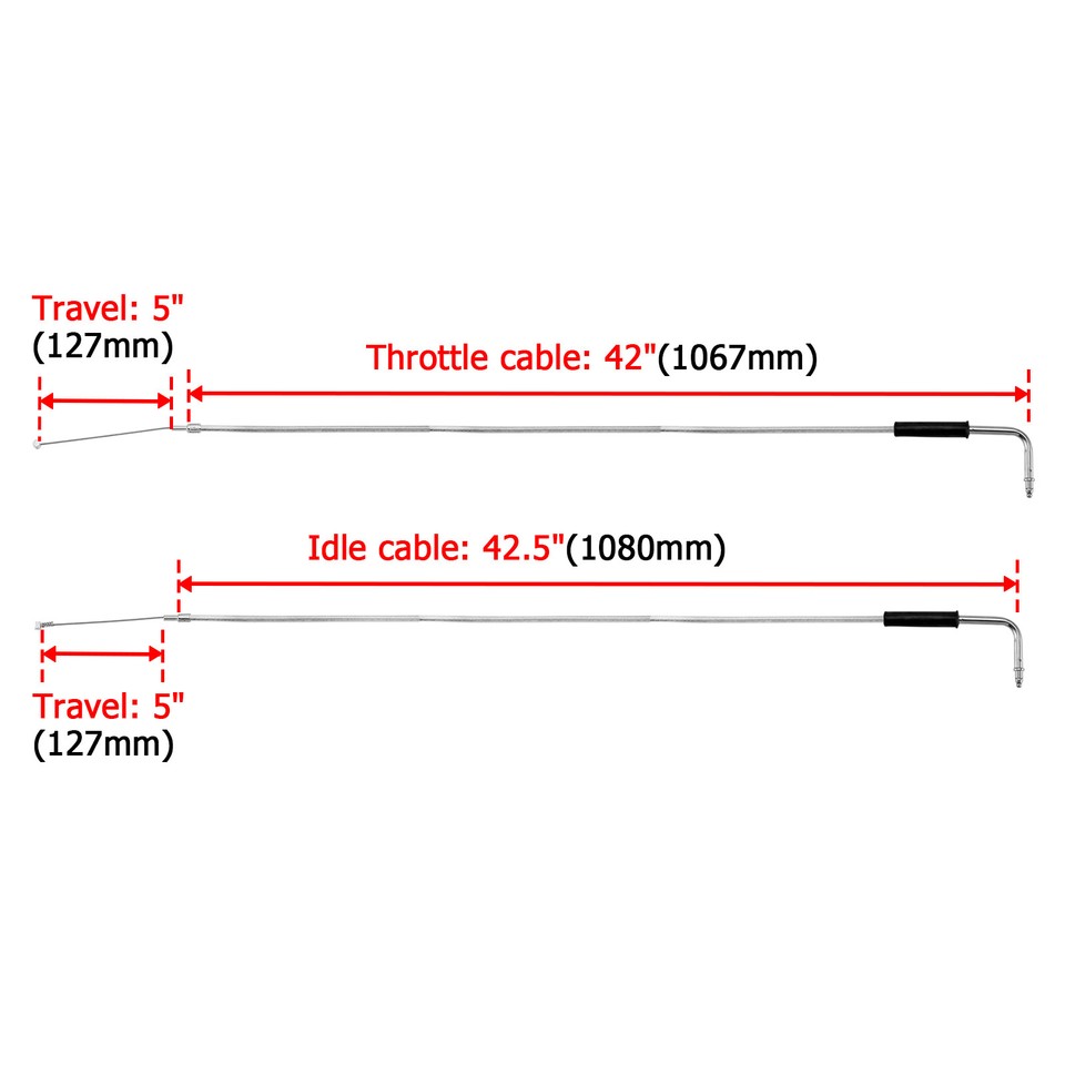 42" Stainless Steel Throttle Cable Idle Cable Set Kit For Harley Dyna ...