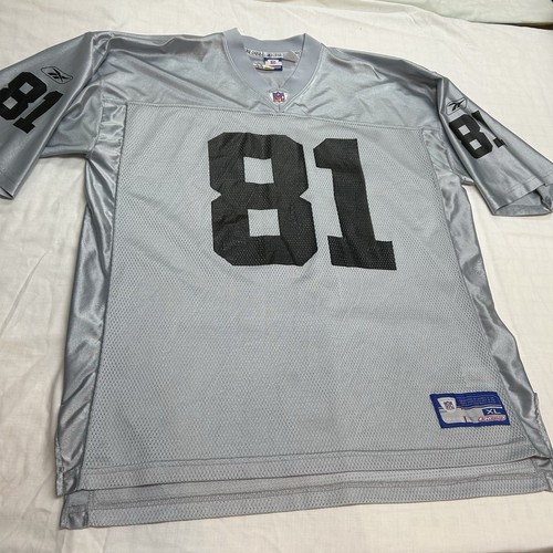 VINTAGE Oakland Raiders Tim Brown #81 Jersey Men XL Reebok NFL Silver ...