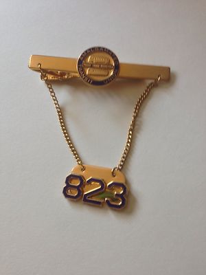 NJT IronBound/ Eliz. Local 823 Logo Tie Bar w/chain embossed logo 1990 ...