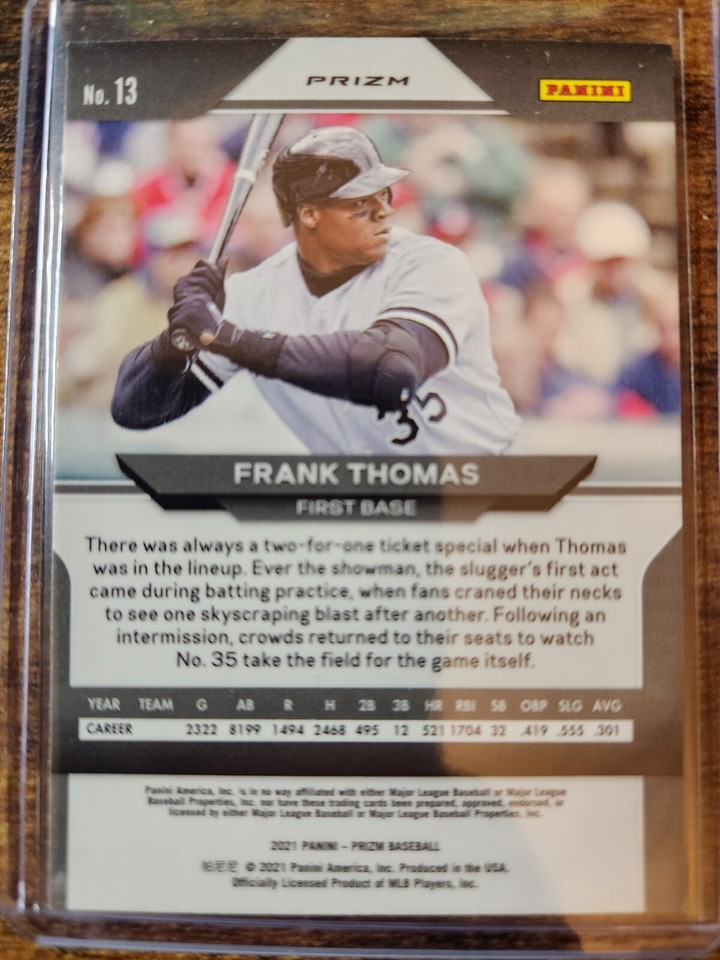 2021 Panini Prizm Frank Thomas Teal Wave Prizm #13 Chicago White Sox ...