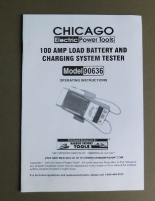 Chicago Power Tools: 100 amp Load Battery/Charging System Tester 90636 ...