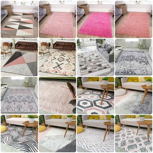 Soft Fluffy Shaggy Blush Baby Pink Cheap Girls Rugs Small Large Living ...