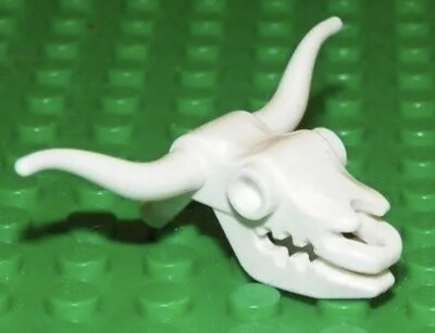 Lego White Cow Skull With Longhorns / Desert Cattle City Farm Head ...