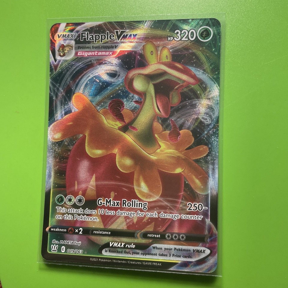 Flapple VMAX 019/163 - Battle Styles - Ultra Rare Holo Pokemon Card ...