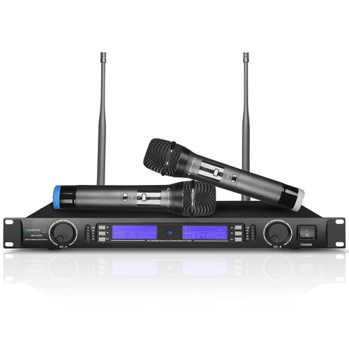 Technical Pro UHF Selectable Channel Dual Wireless Microphone System w ...