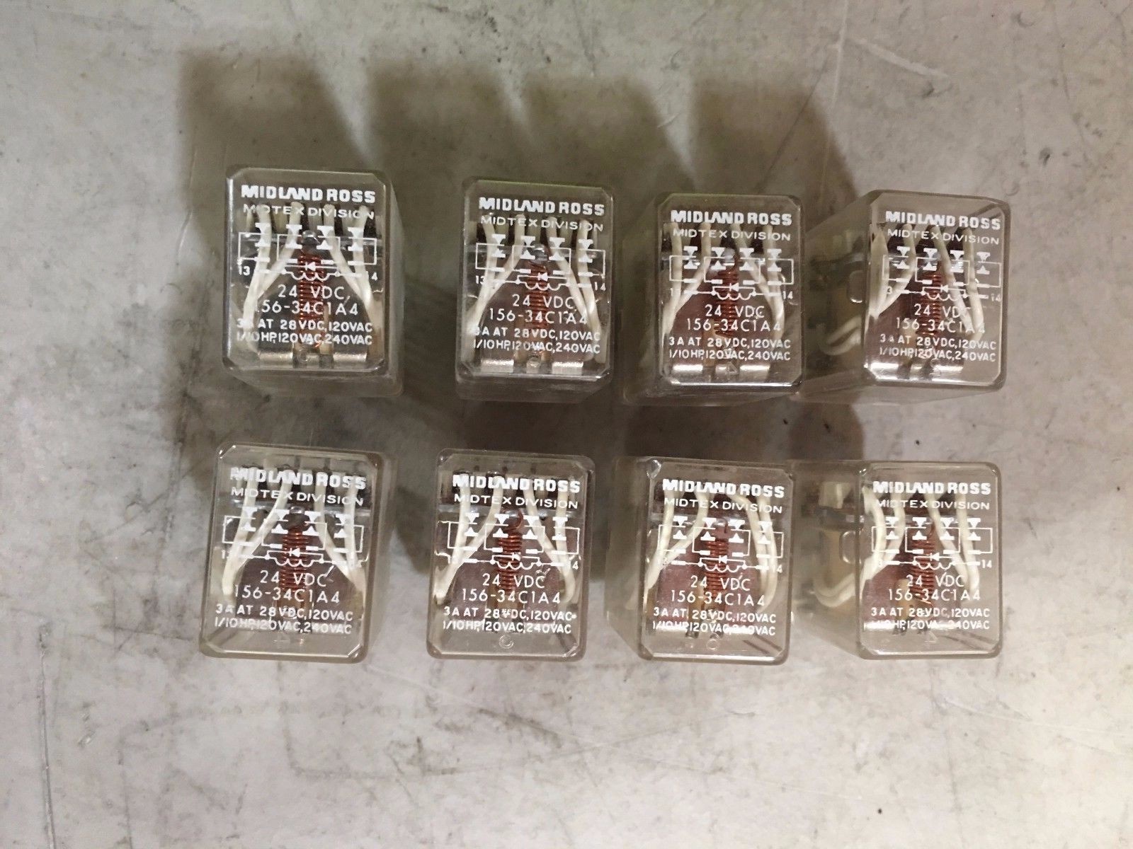156-34C1A4 Midtex Midland Ross Relay (lot of 8) 24VDC | eBay