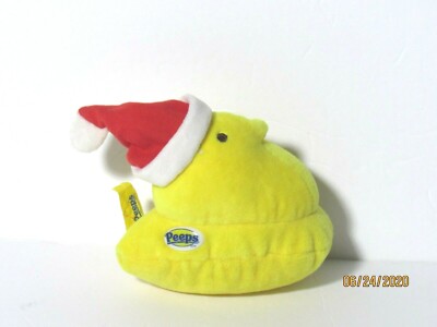 Peeps Christmas Santa Chick Plush 5" Yellow With Red Santa Hat Stuffed ...