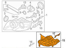 NEW VOLKSWAGEN TOUAREG 7L LEFT HEADLIGHT BRACKET 7L6941291 2009 7L6-941 ...