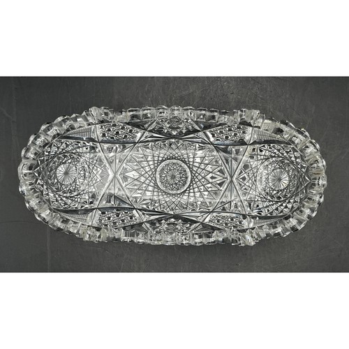 Antique American Brilliant Period Cut Crystal Relish Celery Dish Tray ...