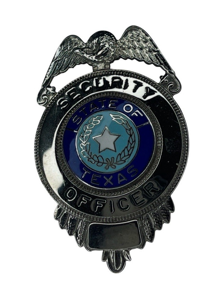 Vintage Obsolete Texas Security Badge Silver Tone | eBay