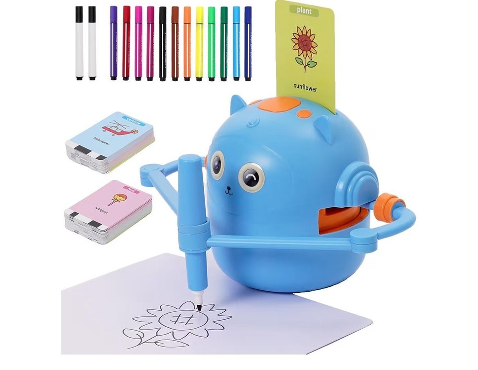 Kids Drawing Robot Educational Learning Toy Gift inc pens Boys Girls 3 ...