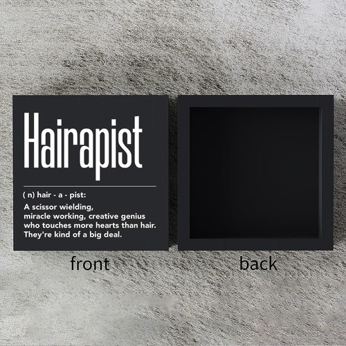 Salon Decor Wood Sign Desk Rustic Hairapist Definition Black black2 | eBay