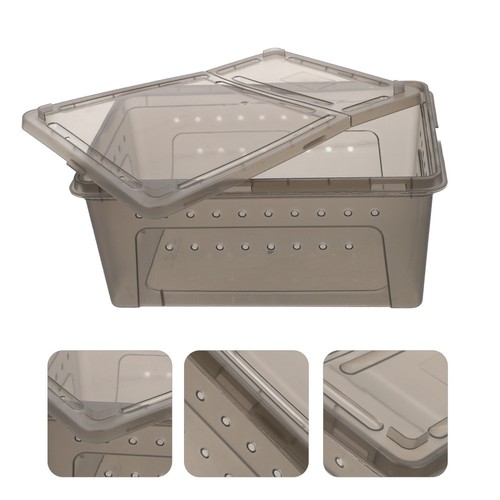 Reptile Feeding Box Lizard Tank Small Plastic Animal Container Storage ...