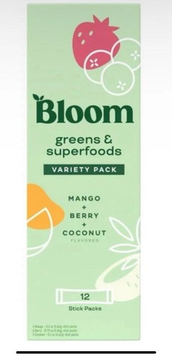 Bloom Nutrition Greens Superfoods Packs Powder Variety Mango & Berry 12 ...