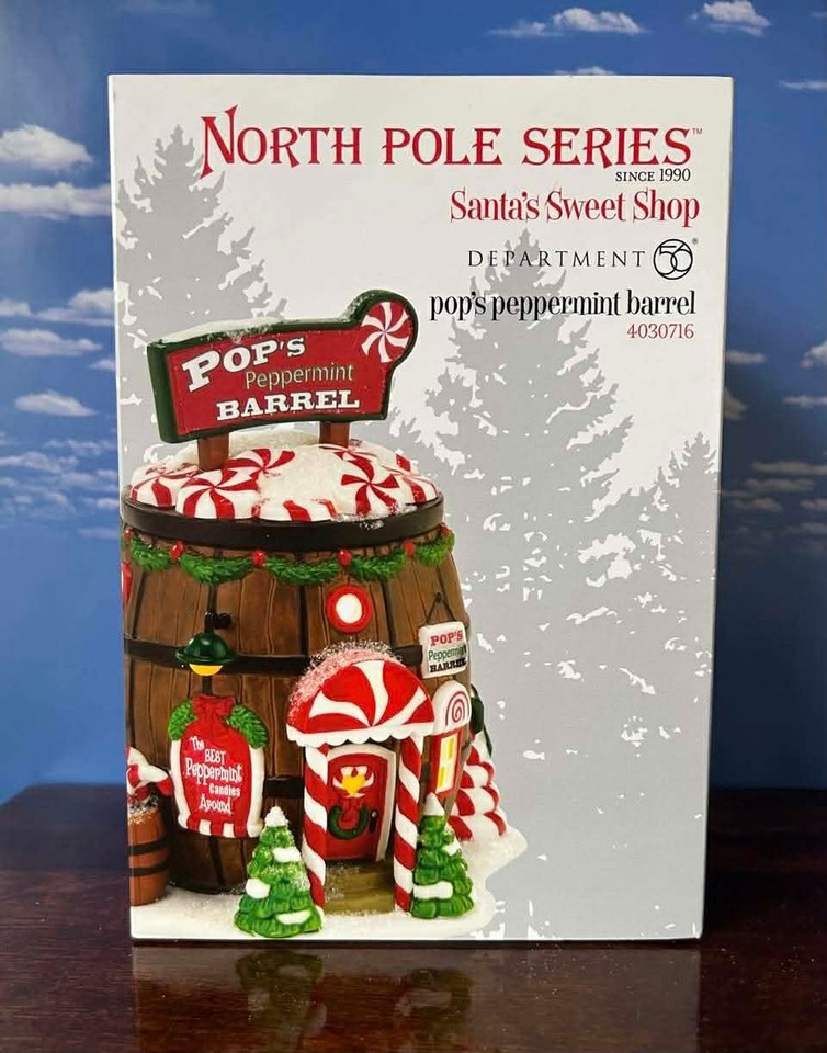 DEPT 56 North Pole POP'S PEPPERMINT BARREL! Christmas, Elf, Elves ...